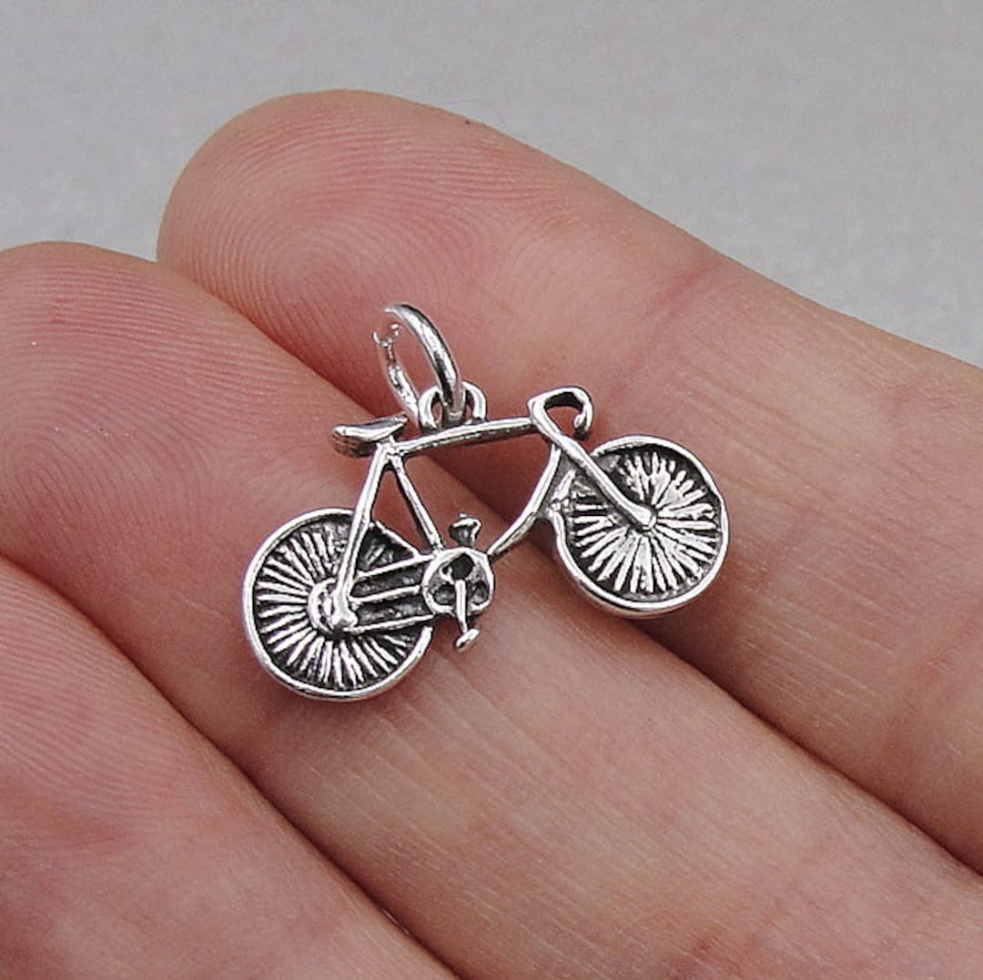 Bicycle Charm, 925 Sterling Silver Bike Charm for Necklace or Bracelet ...