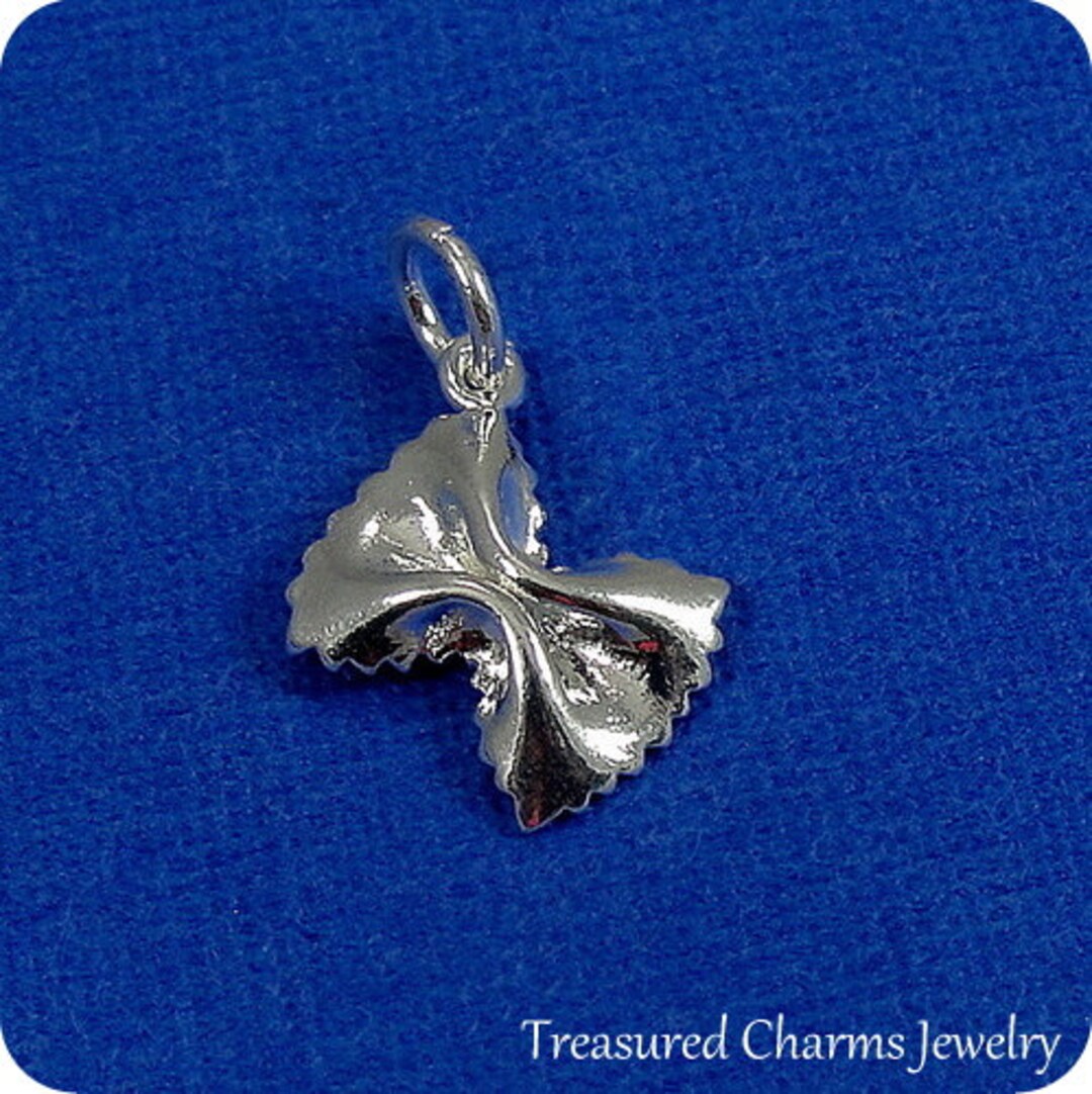 Farfalle Bowtie Pasta Charm Silver Pasta Charm for Necklace - Etsy