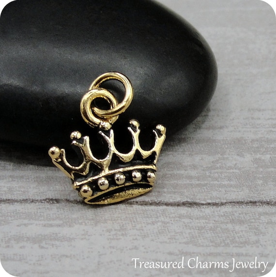 Princess Crown Charm Gold Royal Crown Charm for Necklace or | Etsy