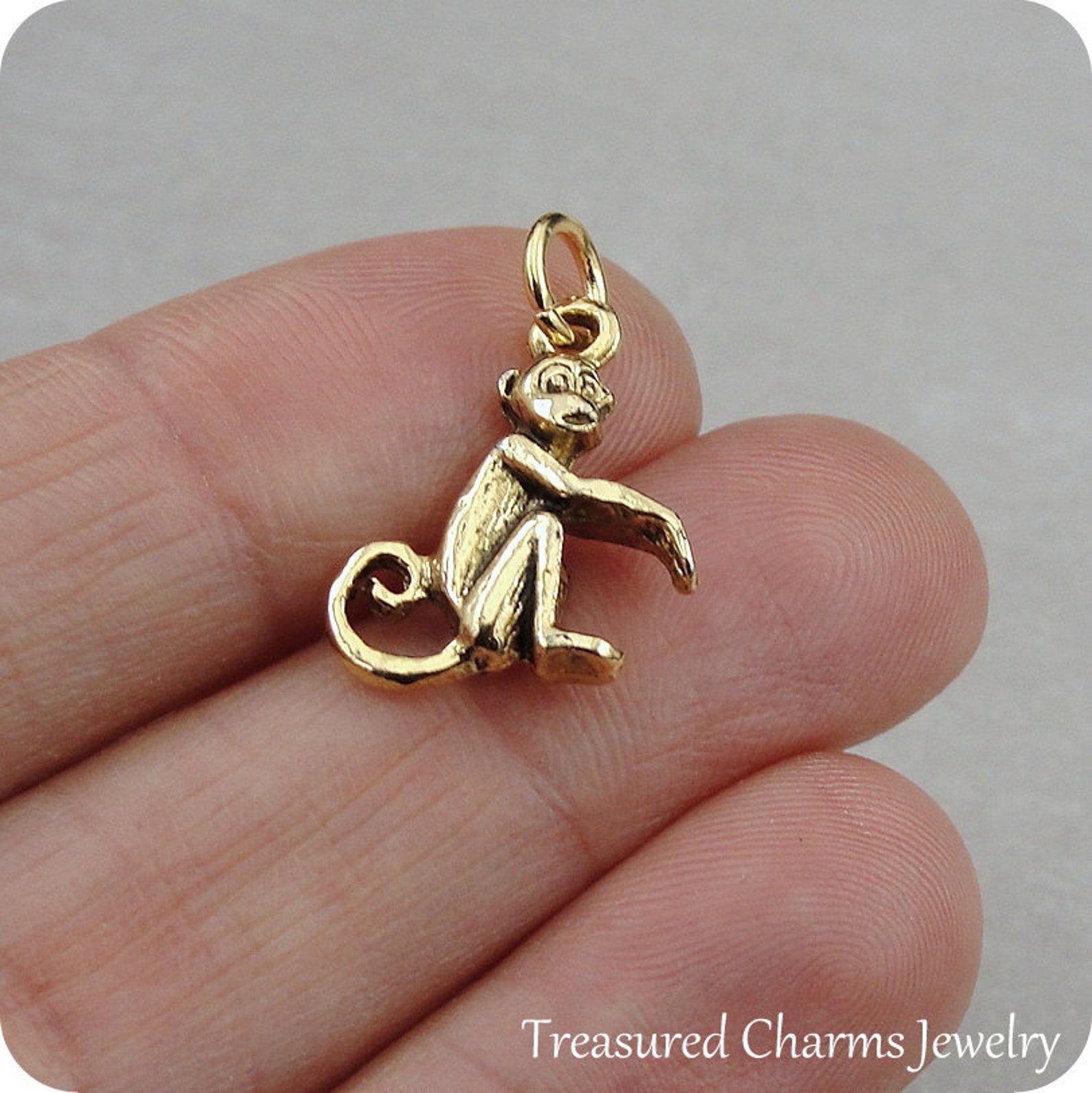 Monkey Charm Gold Monkey Charm for Necklace or Bracelet | Etsy