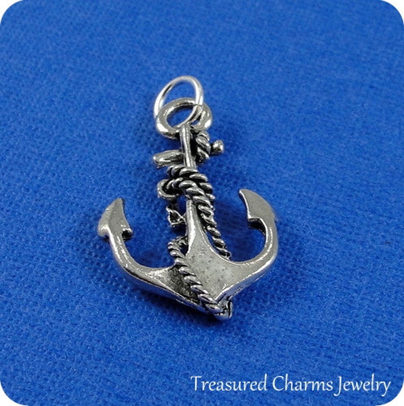 Nautical Anchor Charm Silver Plated Anchor Charm for | Etsy