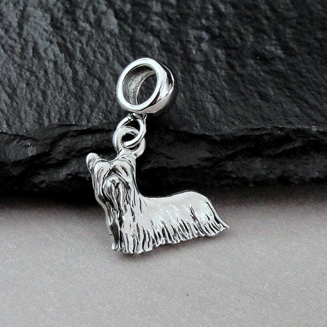 Yorkshire Terrier European Charm, Silver Yorkie Dangle Charm, Yorkshire ...