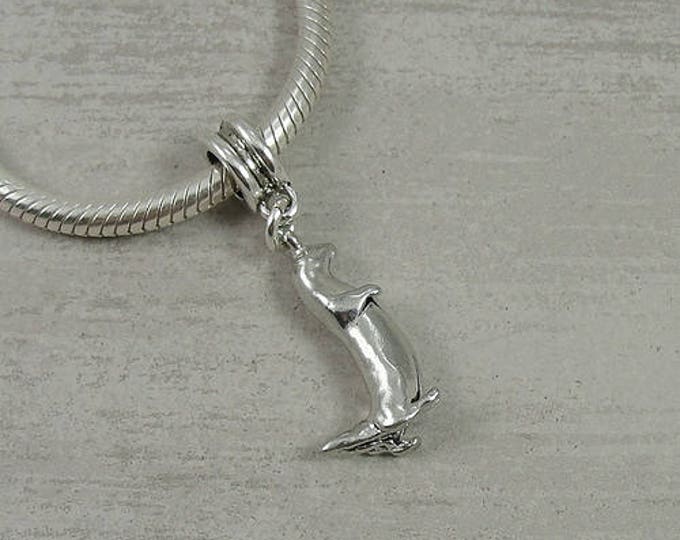 Otter European Dangle Bead Charm - Silver Otter Charm for European ...