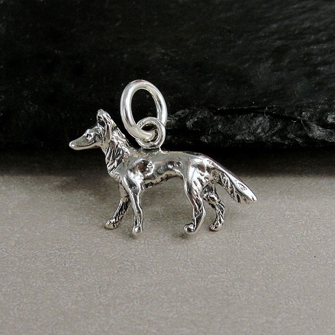 925 Sterling Silver German Shepherd Charm, Silver Dog Charm, Silver ...