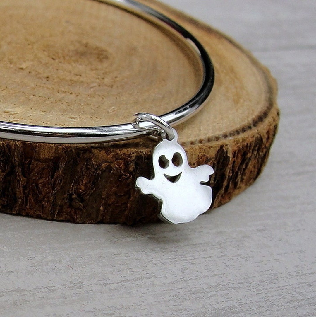 Stainless Steel Ghost Charm, Silver Ghost Charm, Spooky Halloween Ghost ...
