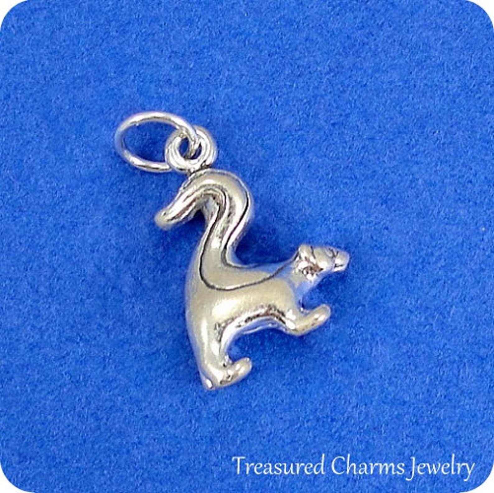 Skunk Charm Sterling Silver Skunk Charm for Necklace or | Etsy