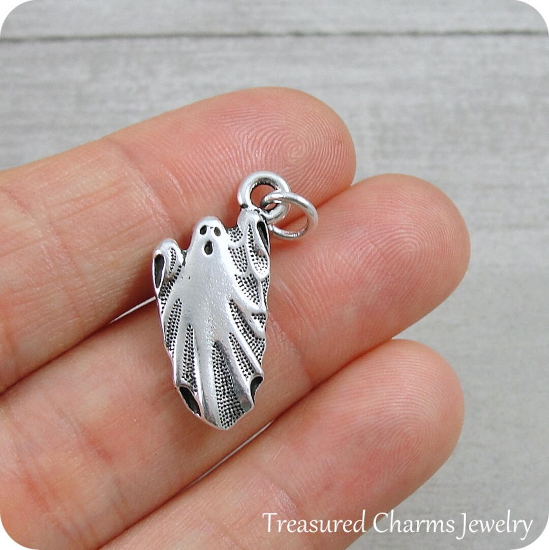 Ghost Charm - Silver Plated Ghost Charm for Necklace or Bracelet - Etsy