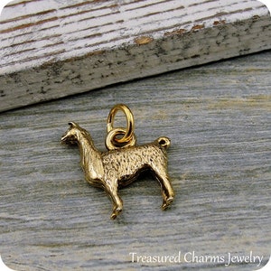 Llama Charm, Gold Llama Charm for Necklace or Bracelet, Llama Pendant ...