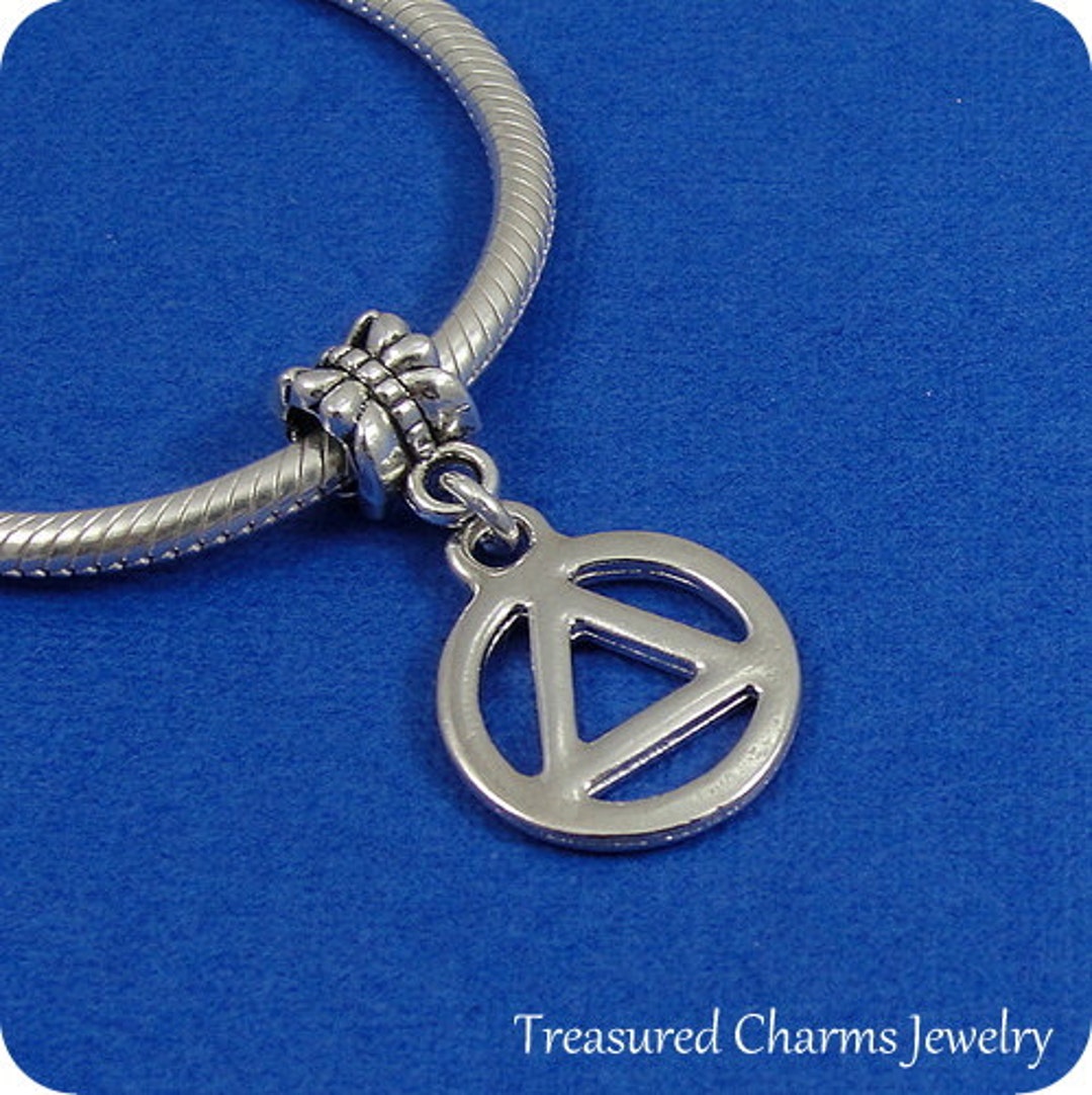 AA Recovery European Dangle Bead Charm - Silver Recovery Symbol Charm ...