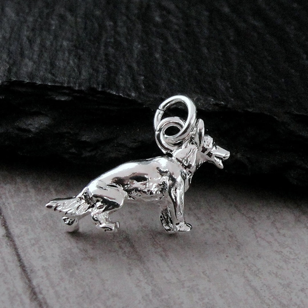 German Shepherd Charm, Silver K-9 Dog Charm for Necklace or Bracelet ...