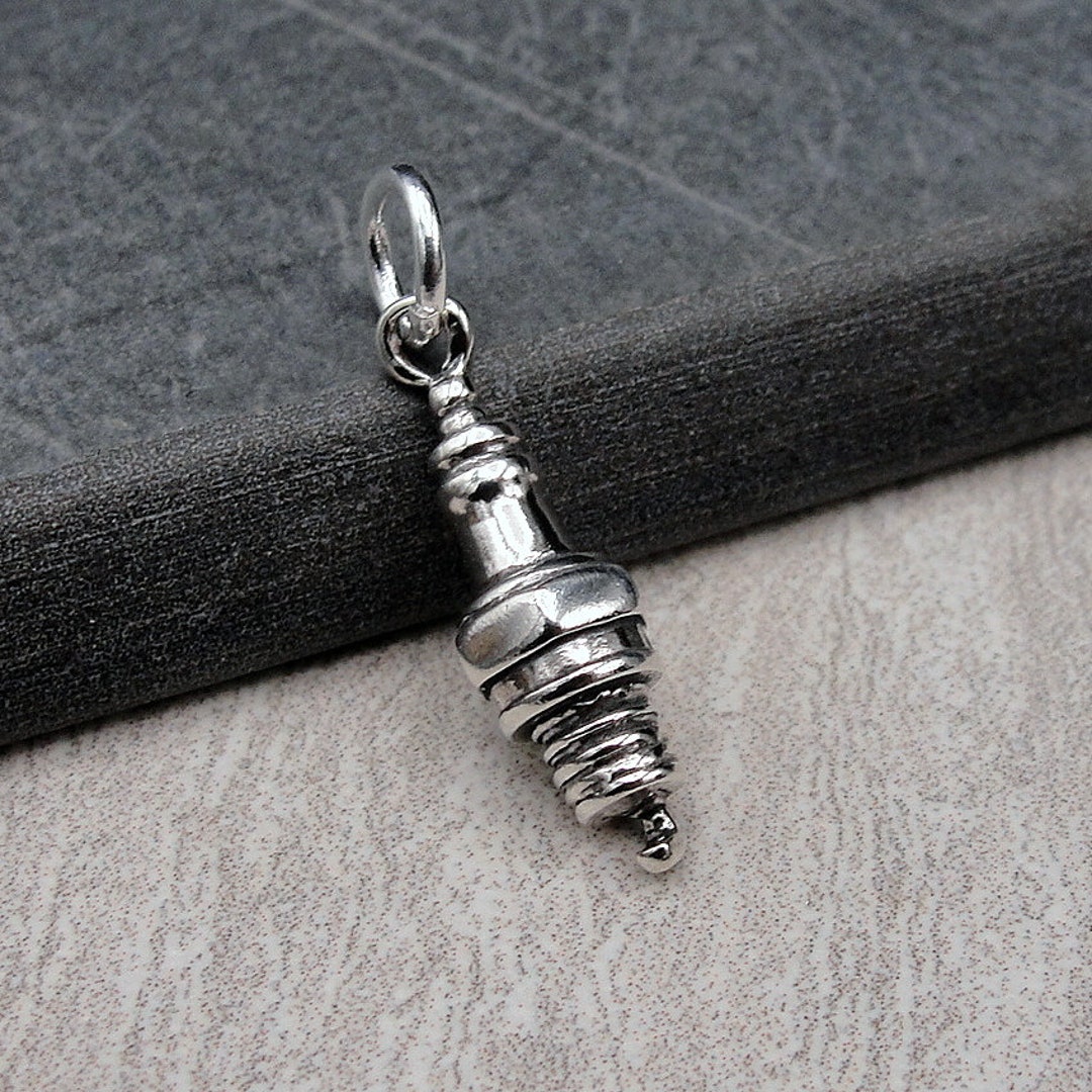 925 Sterling Silver 3D Spark Plug Charm, Auto Mechanic Charm, 3D Spark ...