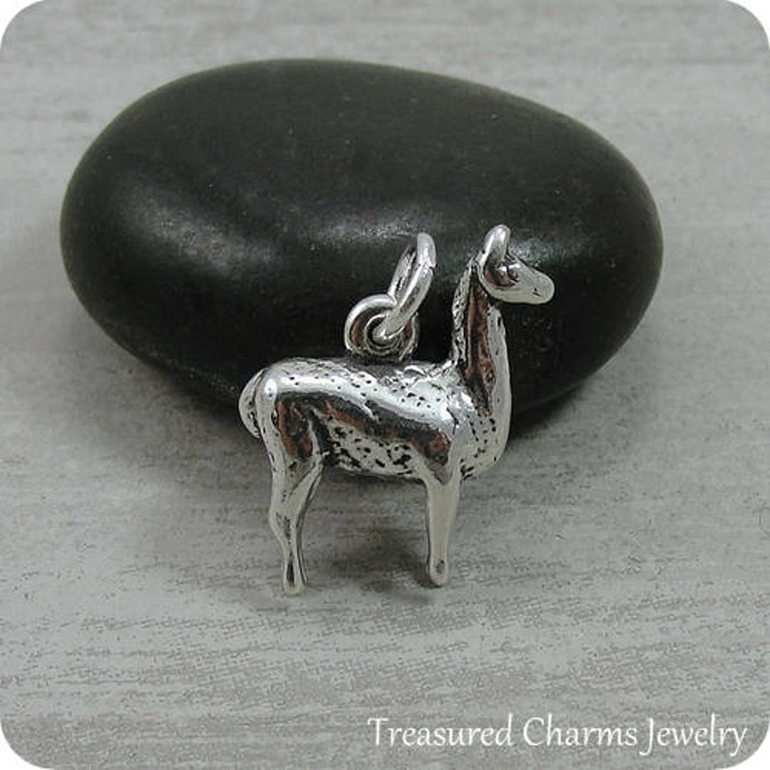 Llama Charm Sterling Silver Llama Charm for Necklace or - Etsy