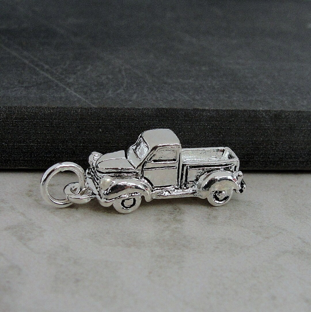 Pickup Truck Charm, Silver 3D Truck Charm for Necklace or Bracelet ...