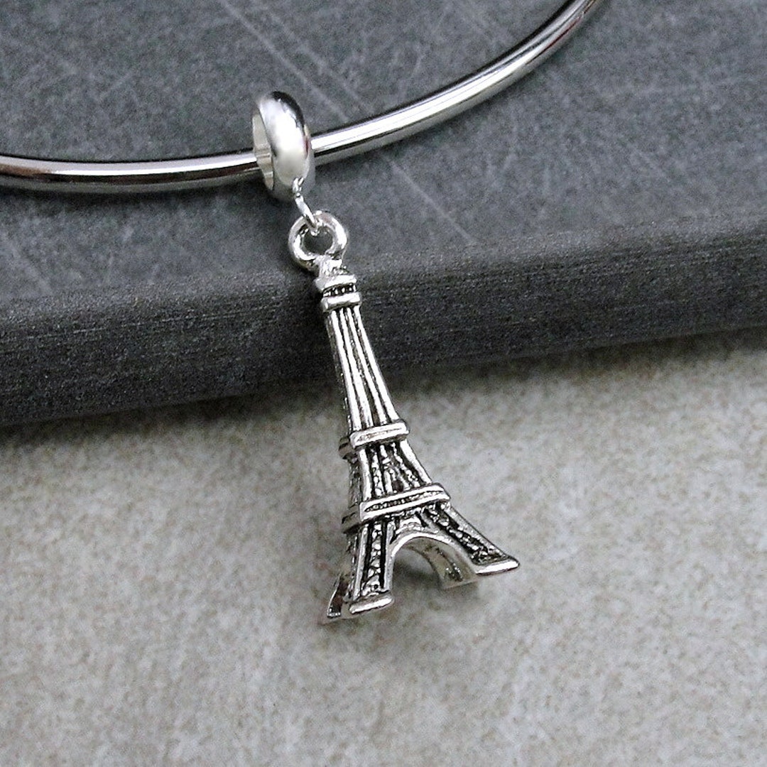 Eiffel Tower European Charm, Silver 3D Eiffel Tower Dangle Charm, 3D ...