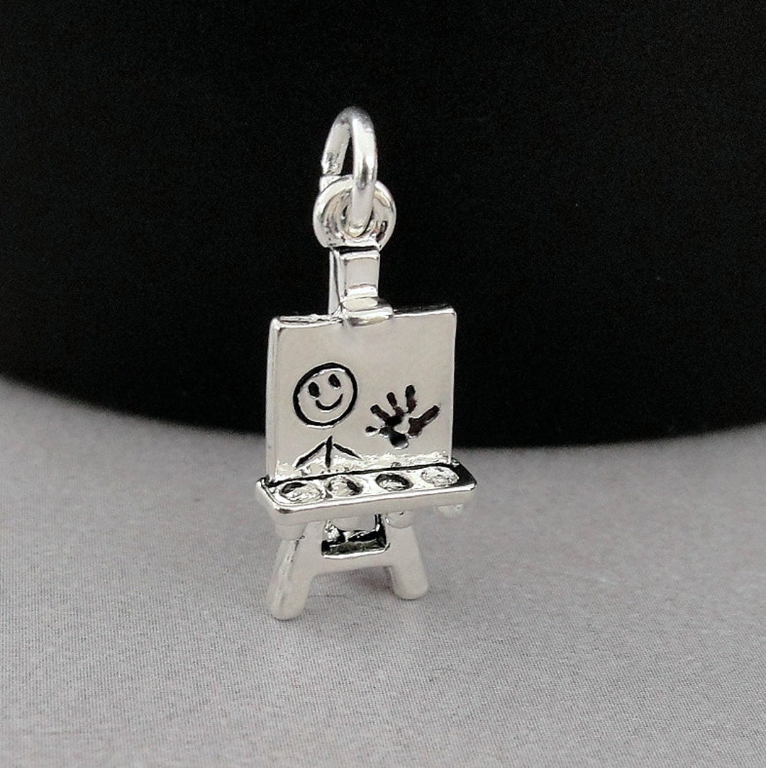 Artist Easel Charm, Silver Artist Charm for Necklace or Bracelet, Art ...
