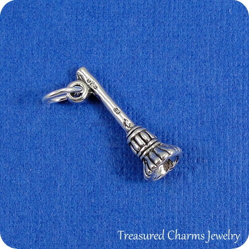 Broom Charm Sterling Silver Witchs Broom Charm for Necklace - Etsy