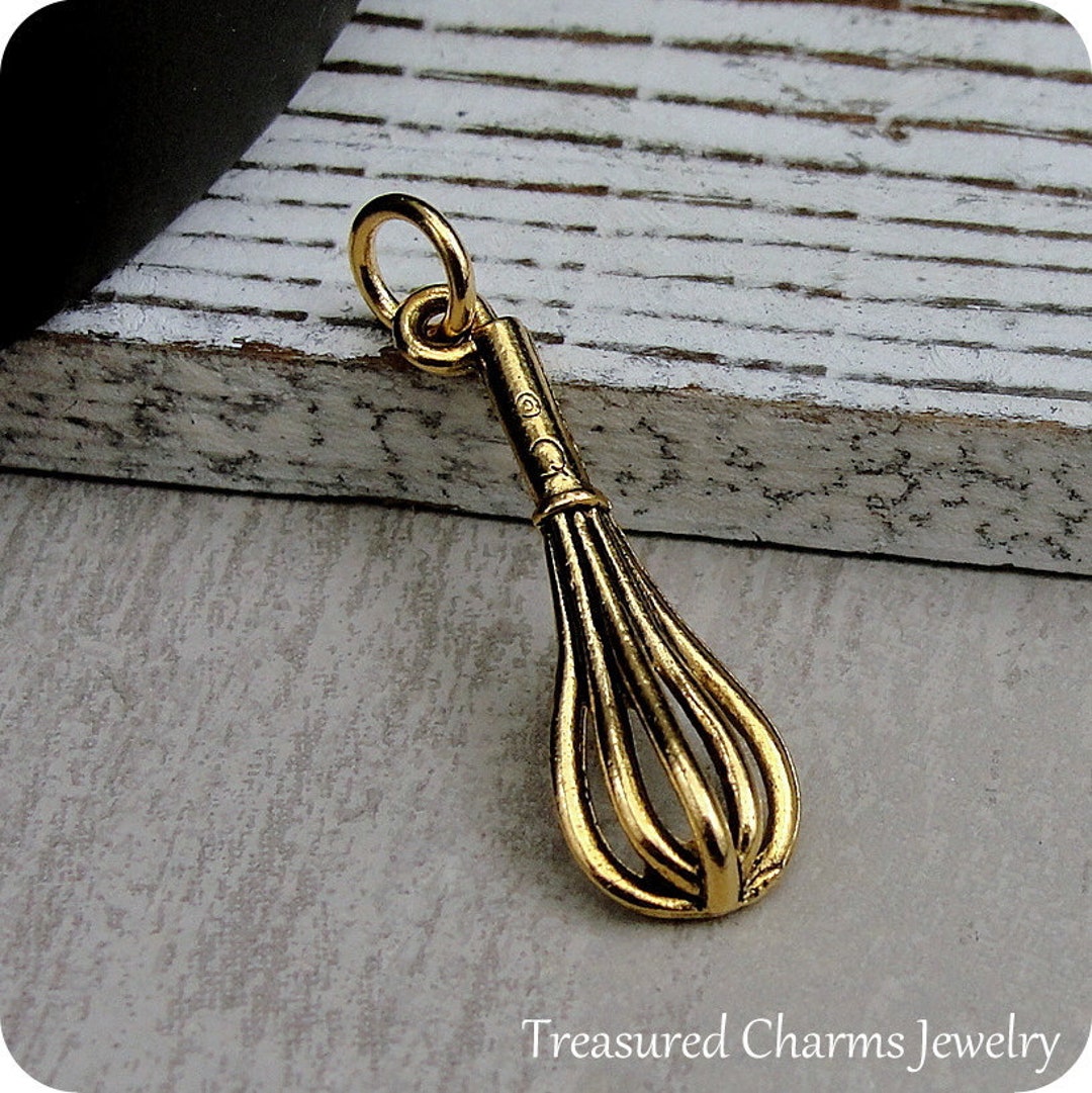 Whisk Charm, Gold Whisk Charm for Necklace or Bracelet, Baking Charm ...