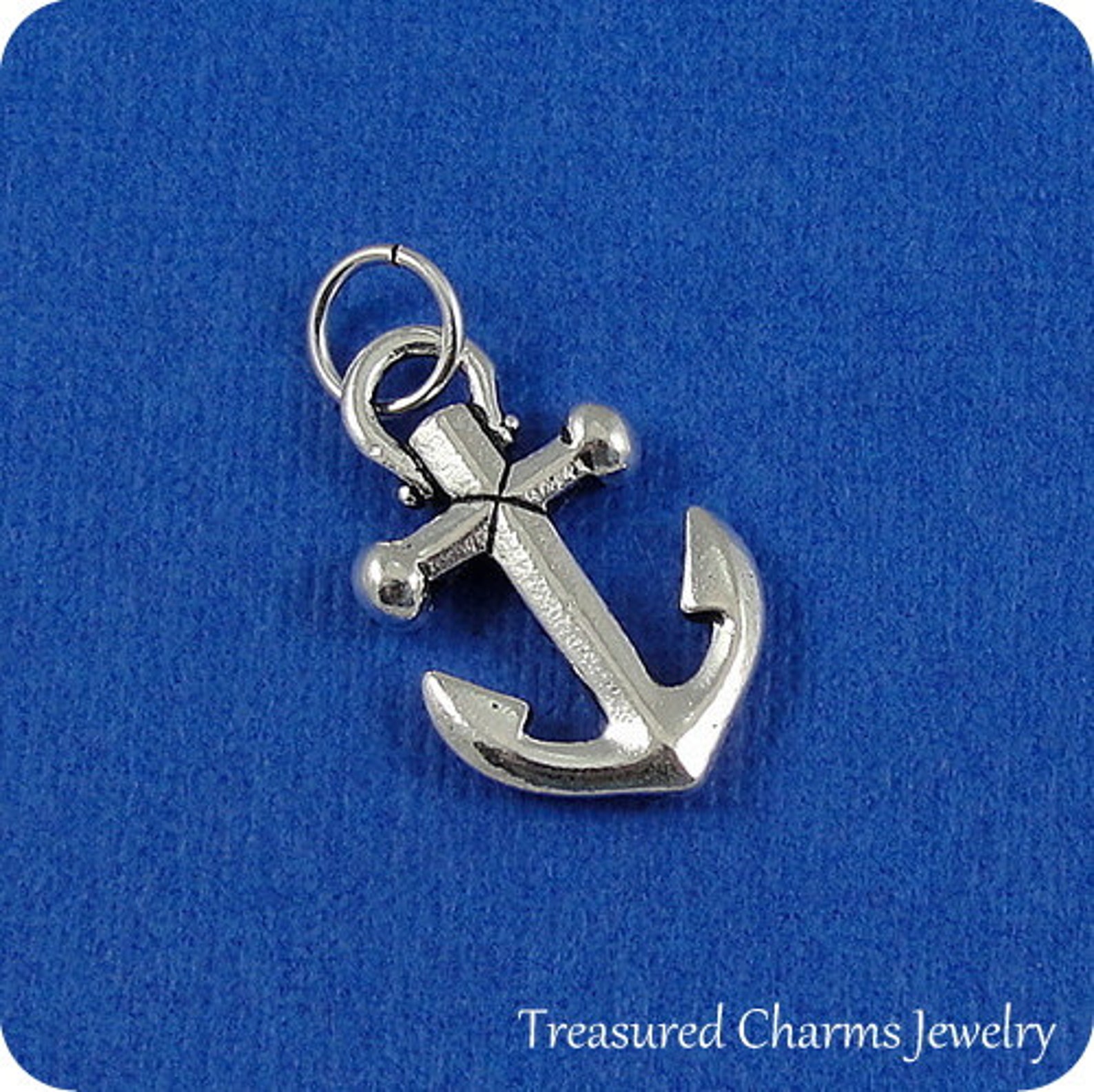 Nautical Anchor Charm Silver Plated Anchor Charm for - Etsy
