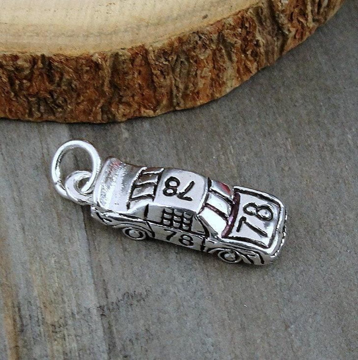 Race Car Charm, Silver Race Car Charm for Necklace or Bracelet, Racing ...