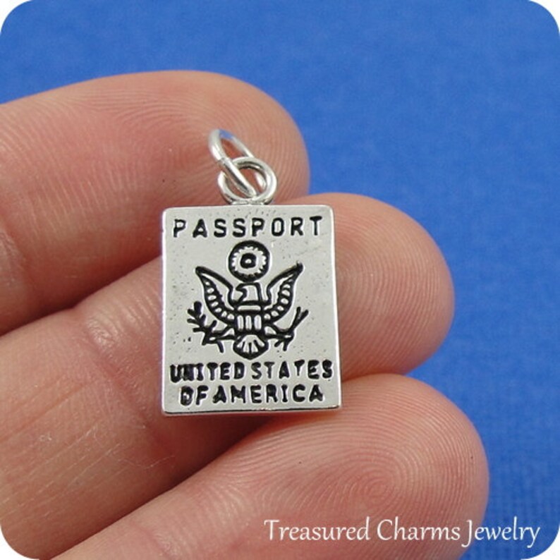 USA Passport Charm Sterling Silver Passport Charm for - Etsy