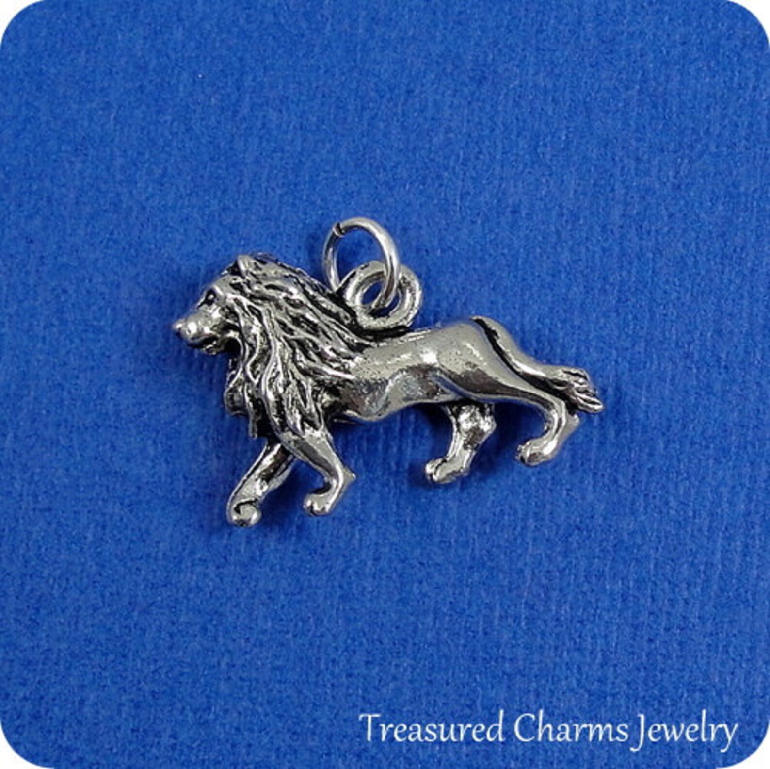 Lion Charm Silver Plated Lion Charm for Necklace or Bracelet | Etsy