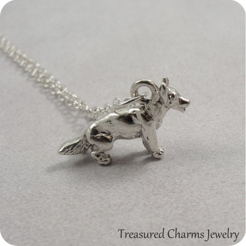 German Shepherd Necklace Silver German Shepherd Dog Charm on - Etsy