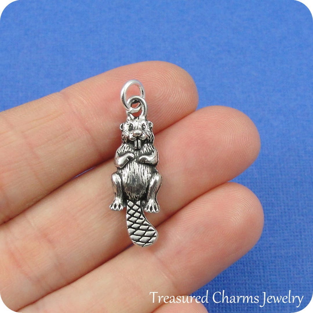 Beaver Charm Silver Beaver Charm for Necklace or Bracelet - Etsy