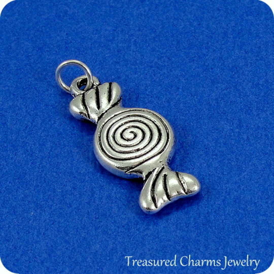 Wrapped Candy Charm - Silver Plated Candy Charm for Necklace or ...