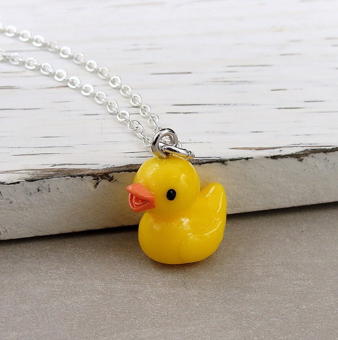 Rubber Ducky Necklace, Yellow Rubber Ducky Charm, 3D Duck Charm ...