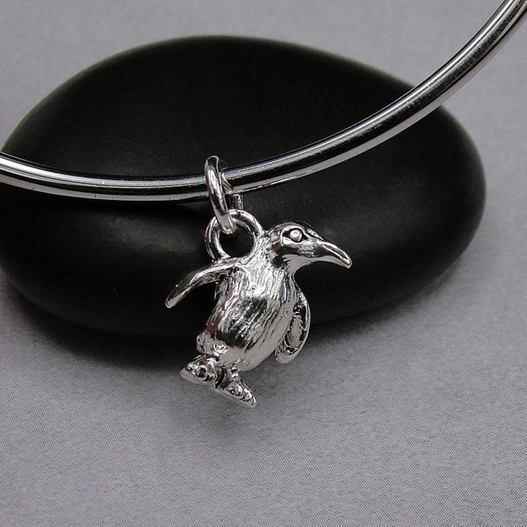 Penguin Charm, Silver Penguin Necklace Charm, Penguin Bracelet Charm ...