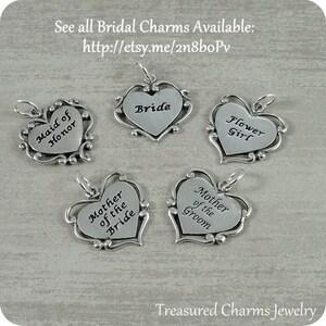 Bride Charm Sterling Silver Wedding Bride Charm for Necklace or ...