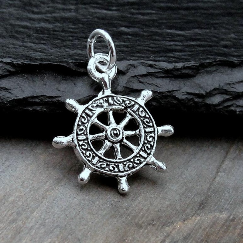 Ship Wheel Charm - Etsy