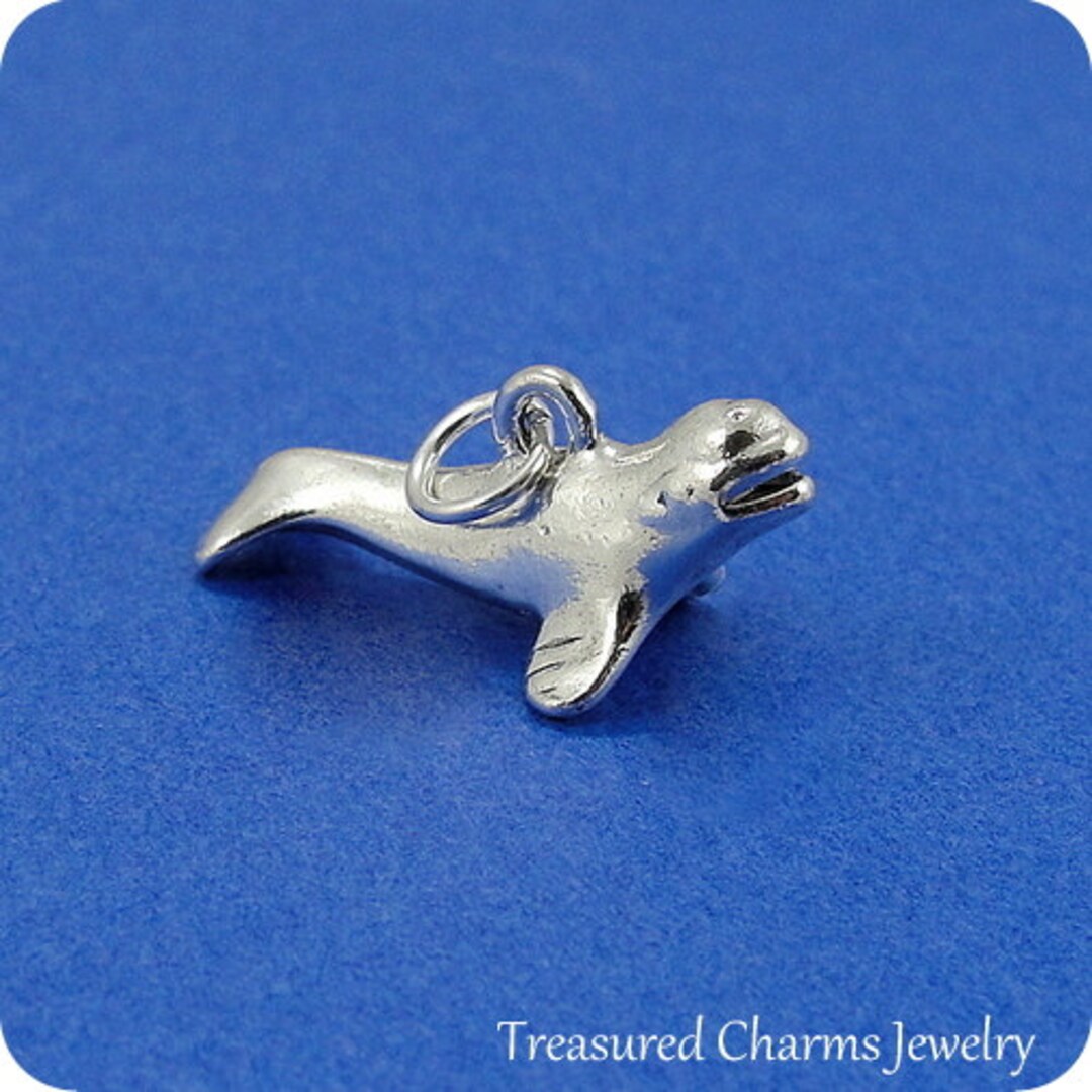 Beluga Whale Charm - Silver Plated Beluga Whale Charm for Necklace or ...