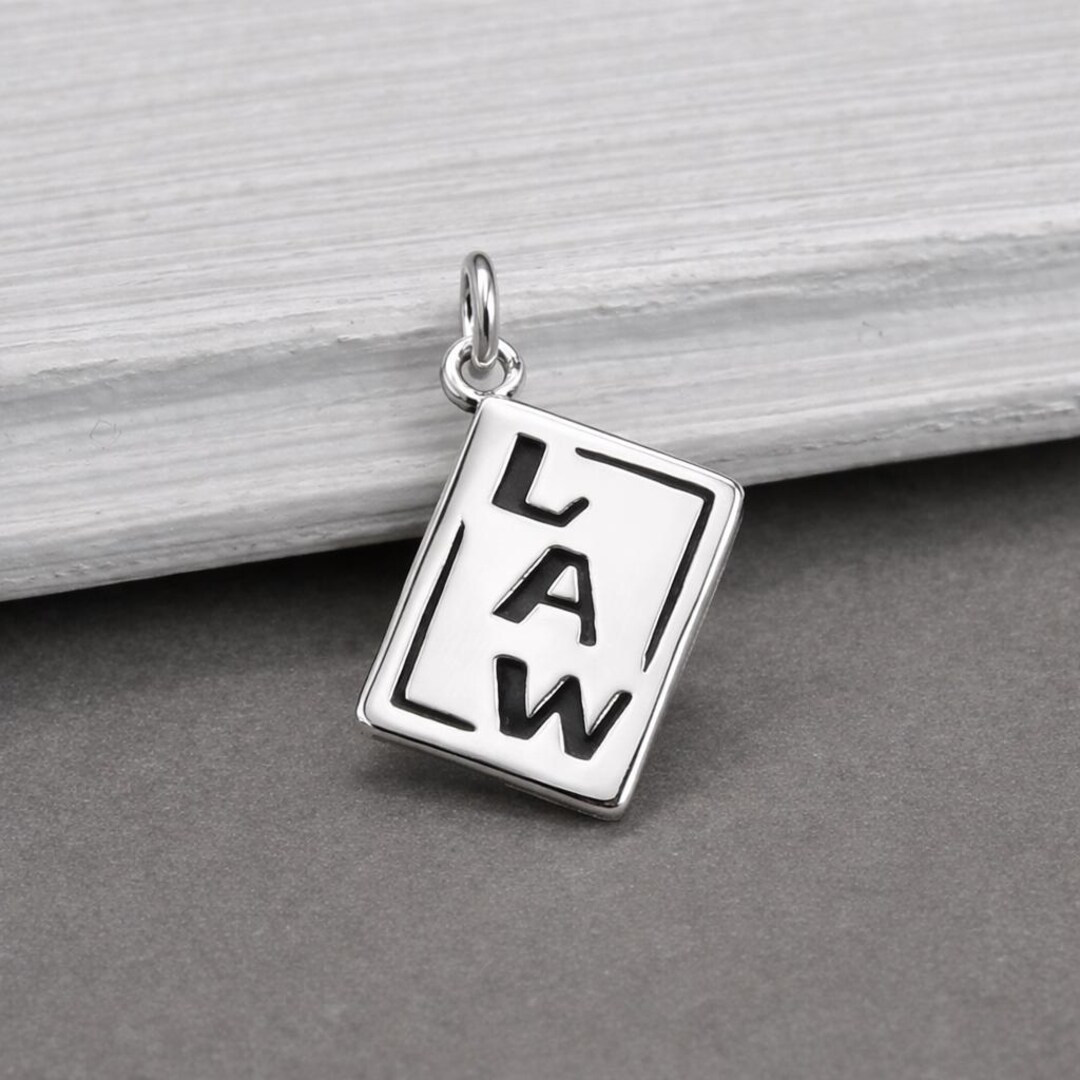 Law Book Charm, 925 Sterling Silver Lawyer Pendant, Attorney Paralegal ...