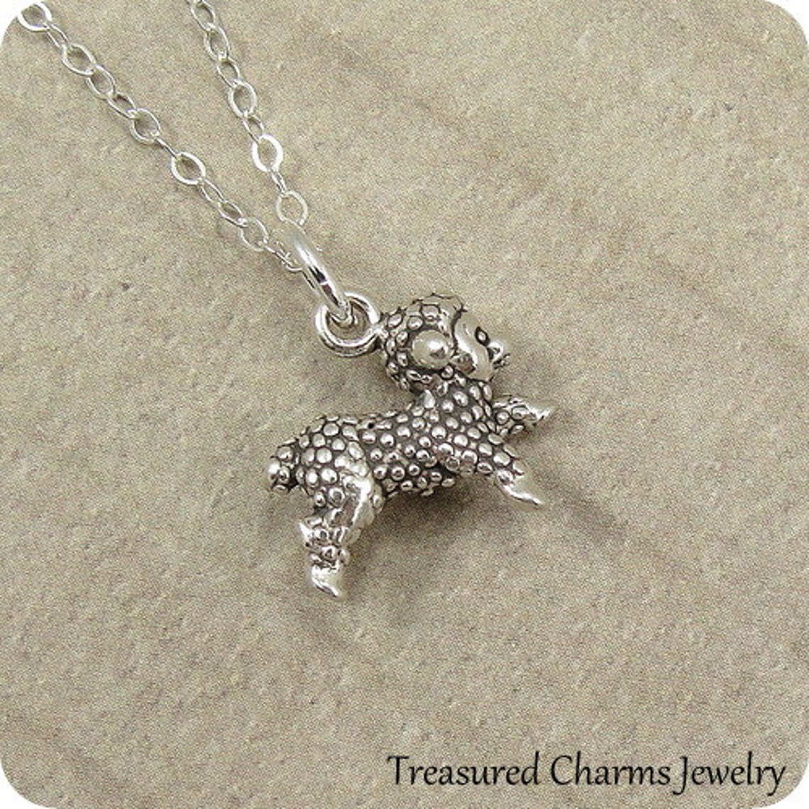 Sheep Necklace Sterling Silver Sheep Charm on a Silver Cable | Etsy