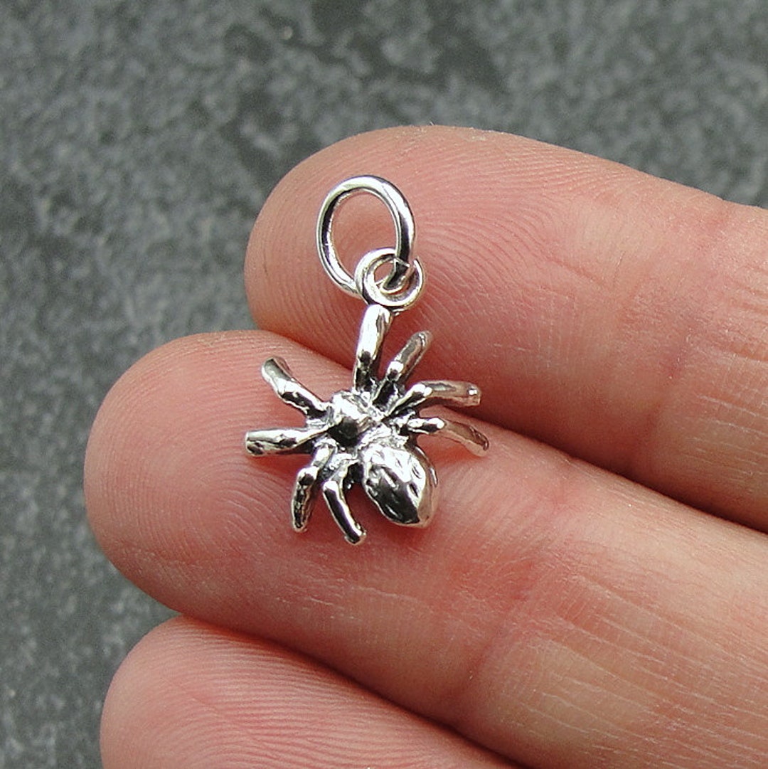 Spider Charm, 925 Sterling Silver Spider Charm for Necklace or Bracelet ...