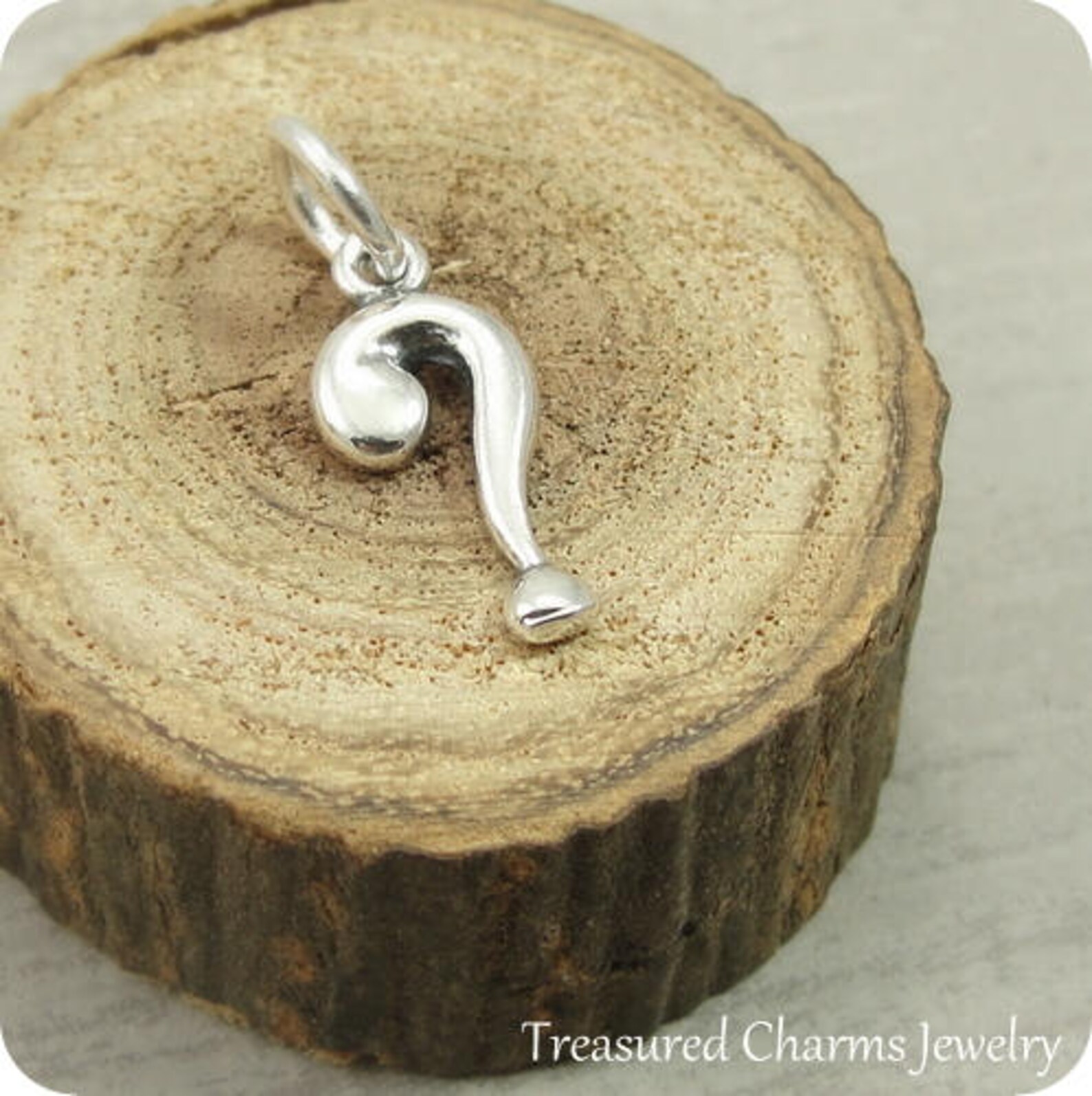 Tiny Question Mark Charm Sterling Silver Question Mark Charm | Etsy