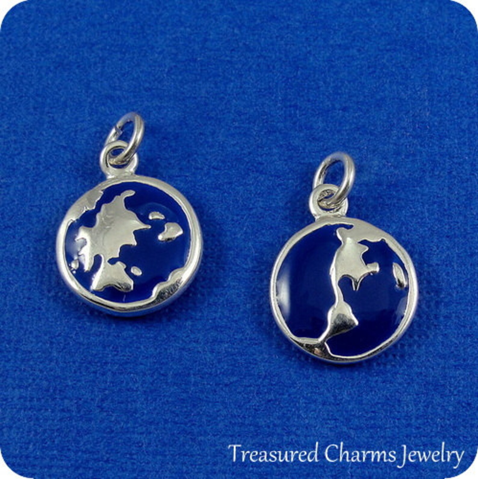 Earth Globe Charm Sterling Silver Earth Globe Charm for - Etsy
