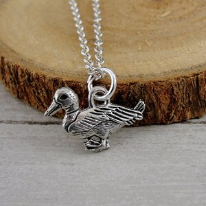 Mallard Duck Necklace, Silver Plated Duck Charm Necklace, Ducky ...
