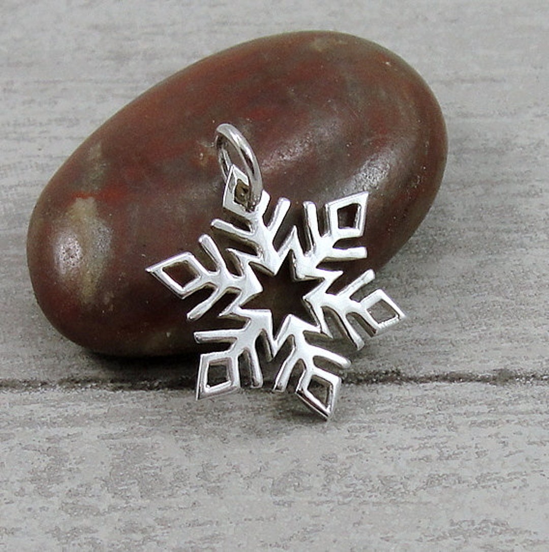 Sterling Silver Snowflake Charm, Snowflake Pendant, Snowflake Jewelry ...