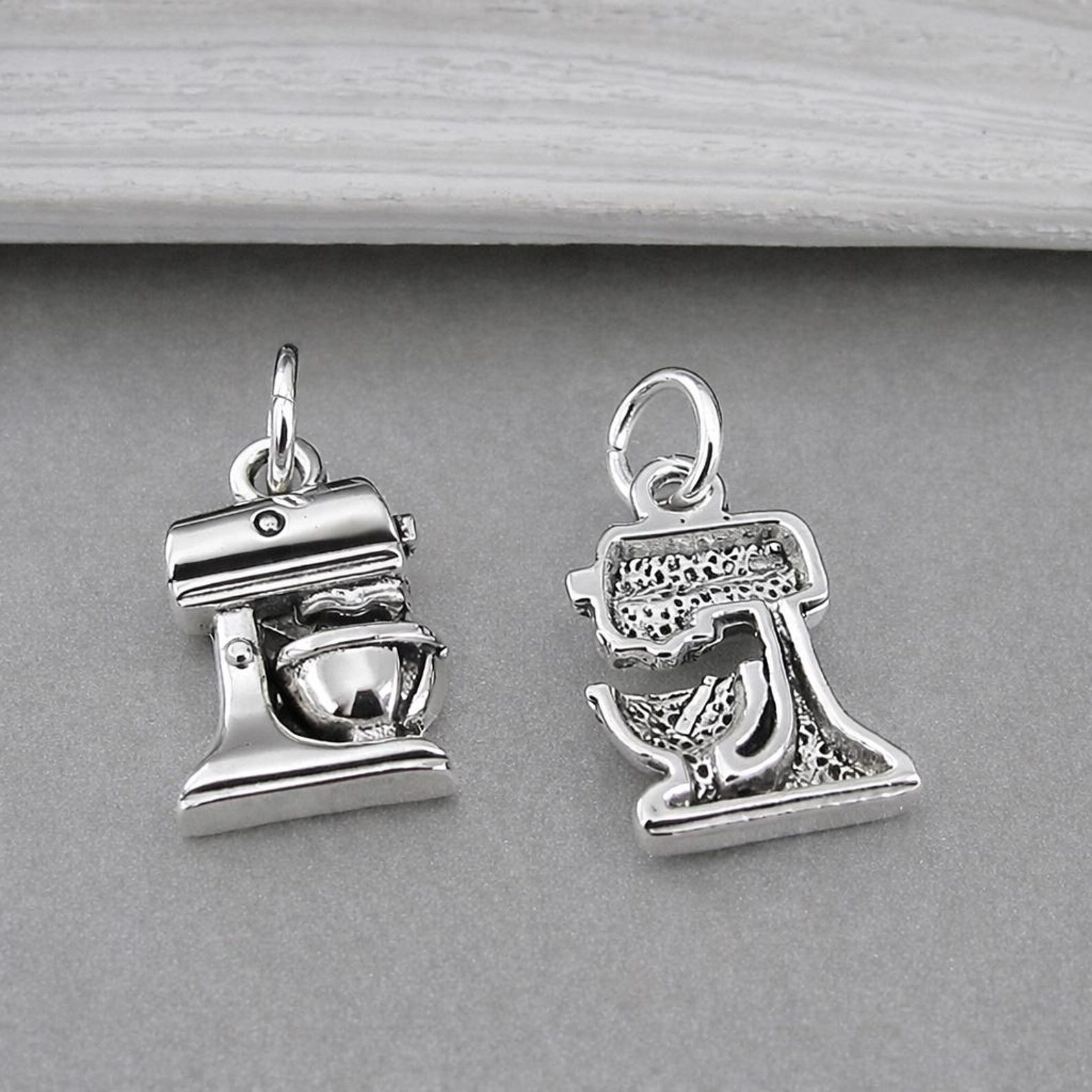 Silver Kitchen Mixer Charm for Necklace or Bracelet, Baking Pendant ...