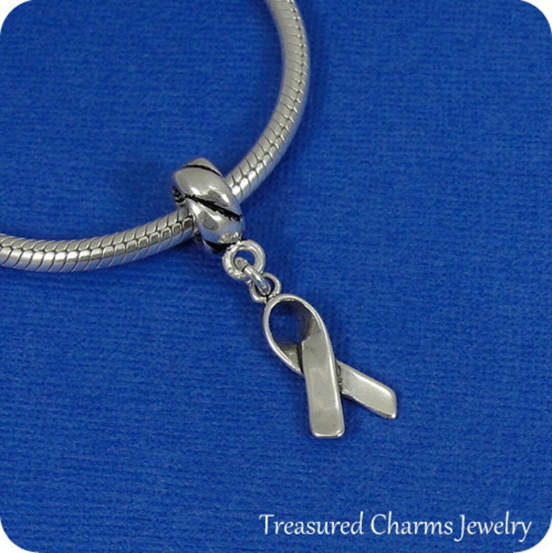 Awareness Ribbon European Dangle Bead Charm - Sterling Silver Cancer ...
