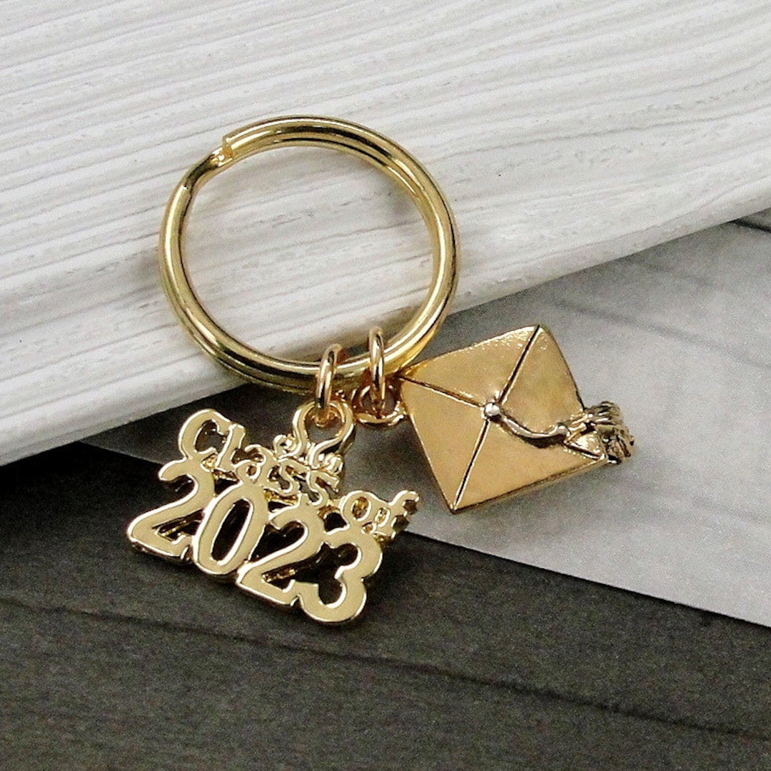 Gold 2023 Graduation Keychain 2023 Graduation Key Ring Class - Etsy