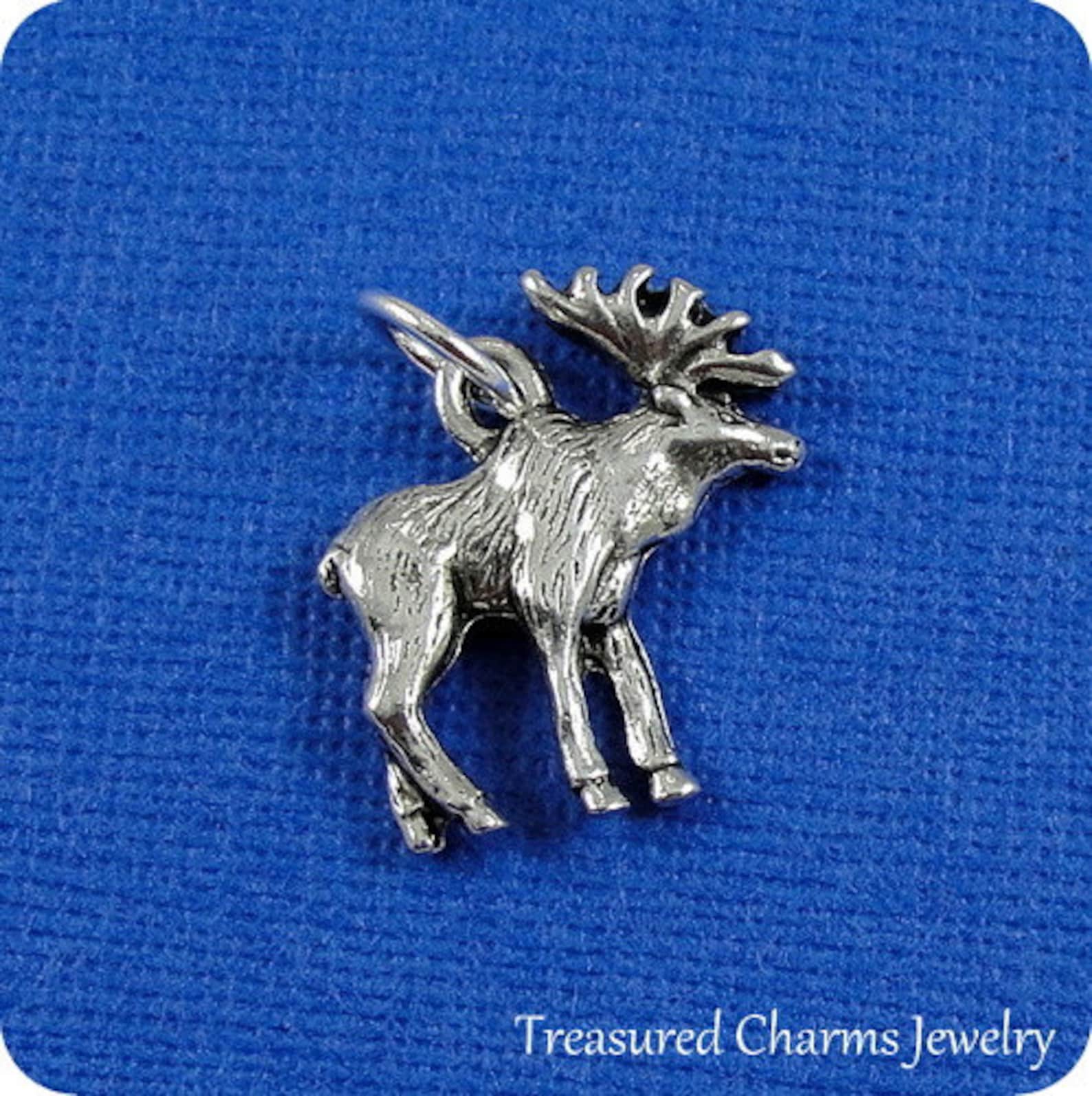 Moose Charm Silver Plated Moose Charm for Necklace or | Etsy