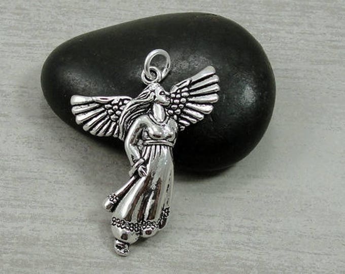 Guardian Angel Charm Silver Plated Guardian Angel Charm for Necklace or ...