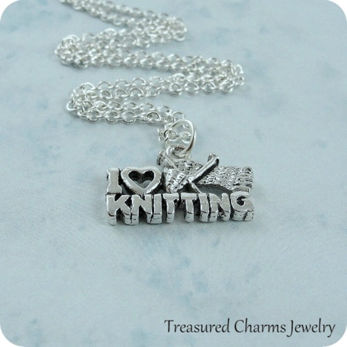 Love Knitting Charm Silver Plated Love to Knit Charm on a - Etsy