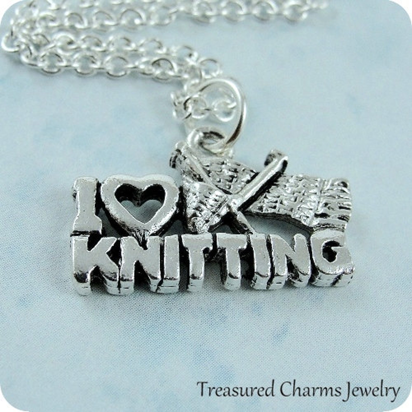 Love Knitting Charm Silver Plated Love to Knit Charm on a - Etsy