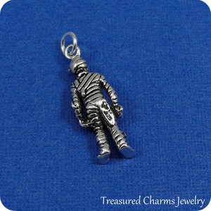 Sterling Silver Mummy Charm Halloween 3D Mummy Pendant - Etsy