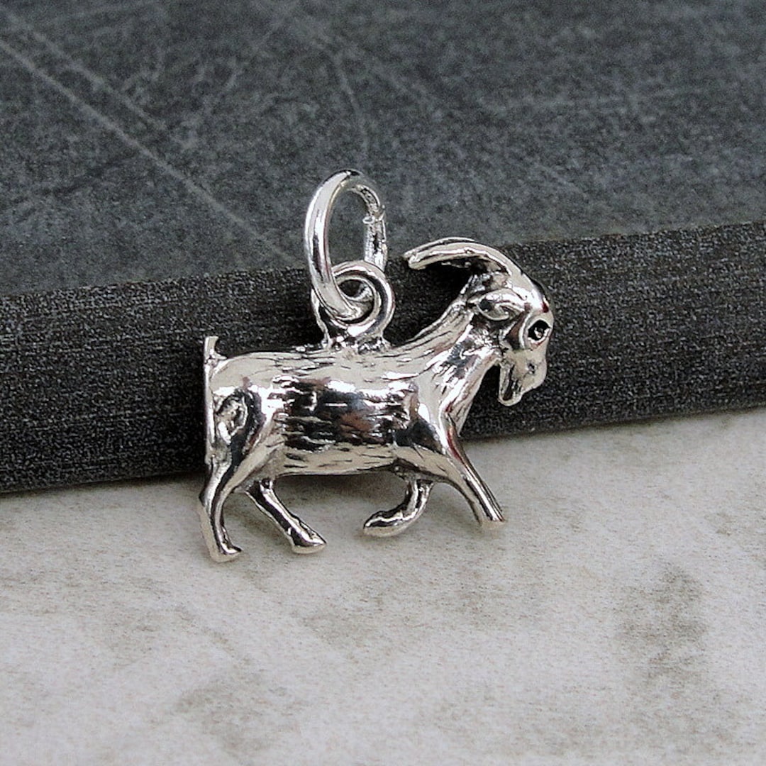 Goat Charm, Sterling Silver 3D Goat Necklace Charm, Billy Goat Bracelet ...