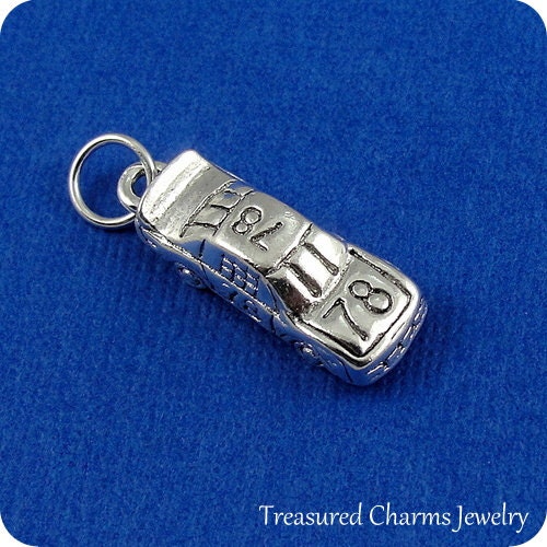 Race Car Charm Silver Race Car Charm for Necklace or - Etsy